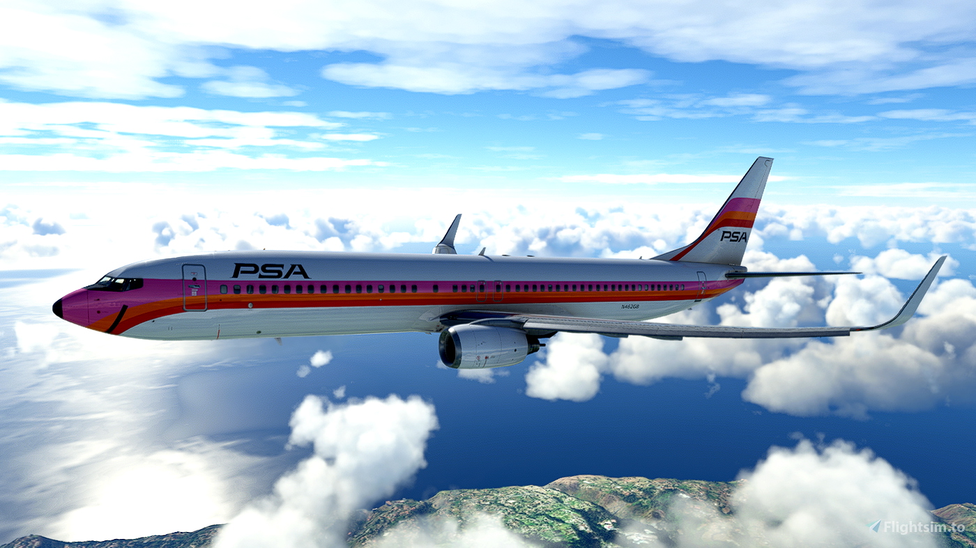 PMDG 737-900 PSA - Pacific Southwest Airlines N462GB RETRO 70s for ...