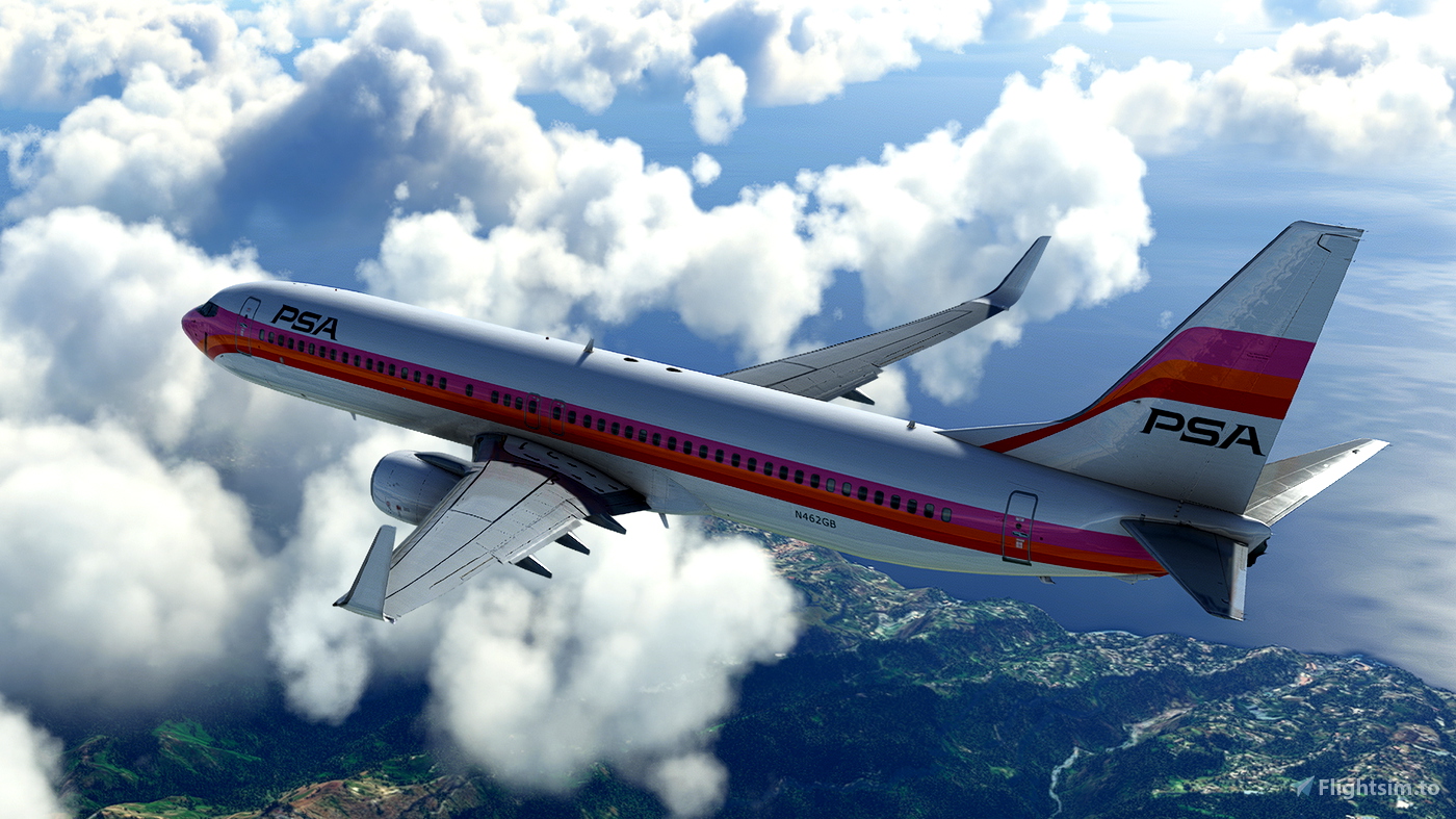 PMDG 737-900 PSA - Pacific Southwest Airlines N462GB RETRO 70s for ...