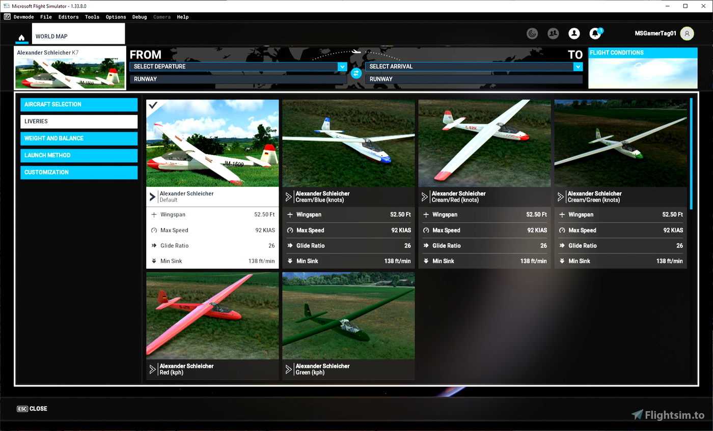 Schleicher K7 Glider for Microsoft Flight Simulator | MSFS