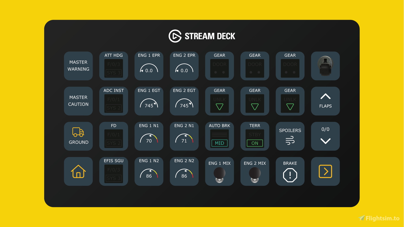 Flight Panels - Stream Deck Series: iniBuilds Airbus A300-600R (32 Key ...