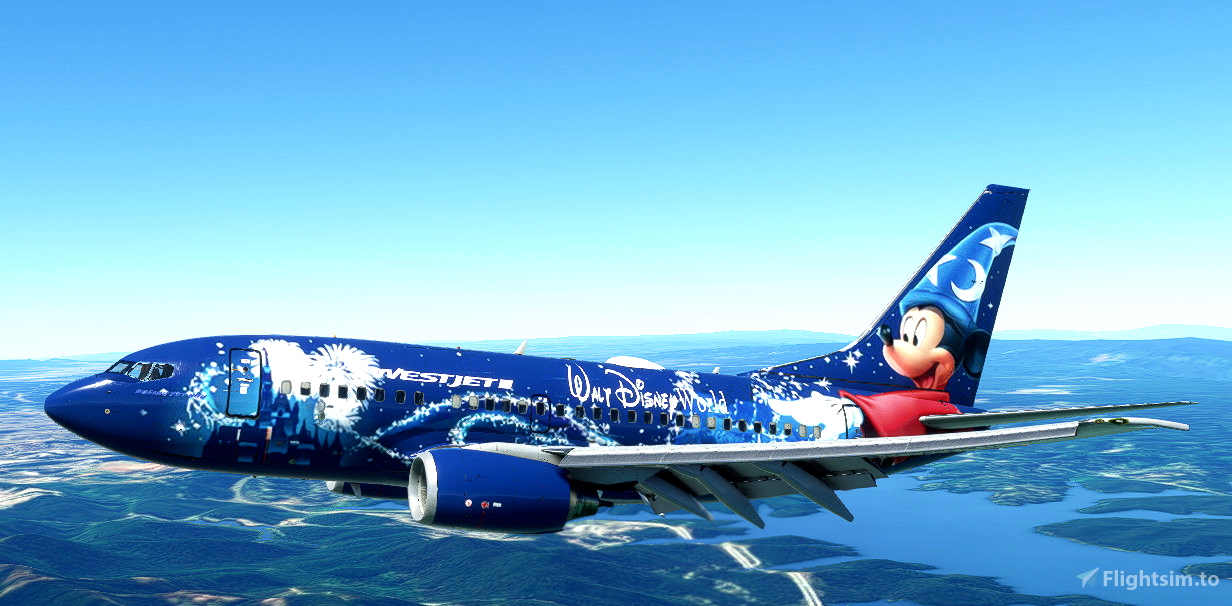 WESTJET MICKEY MOUSE 4K B737-600 for Microsoft Flight Simulator | MSFS