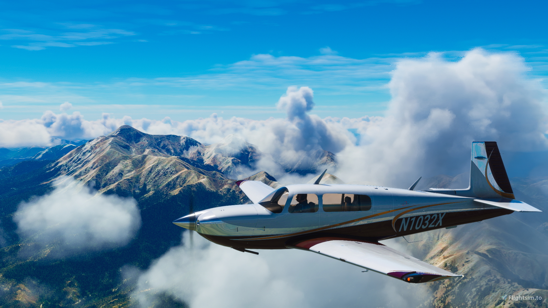 White Gold and Maroon Livery for Carenado Mooney for Microsoft Flight ...