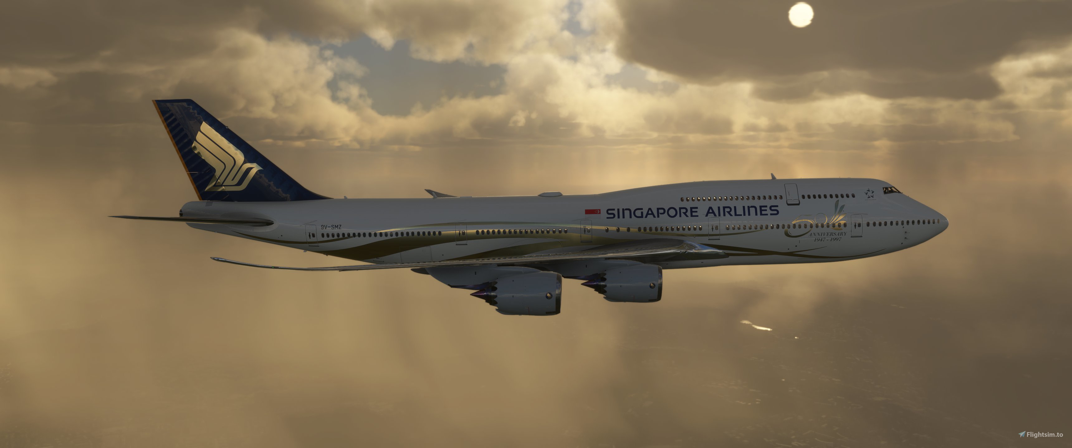 [Not mirrored] B748 Singapore Airlines 50th Anniversary special livery ...