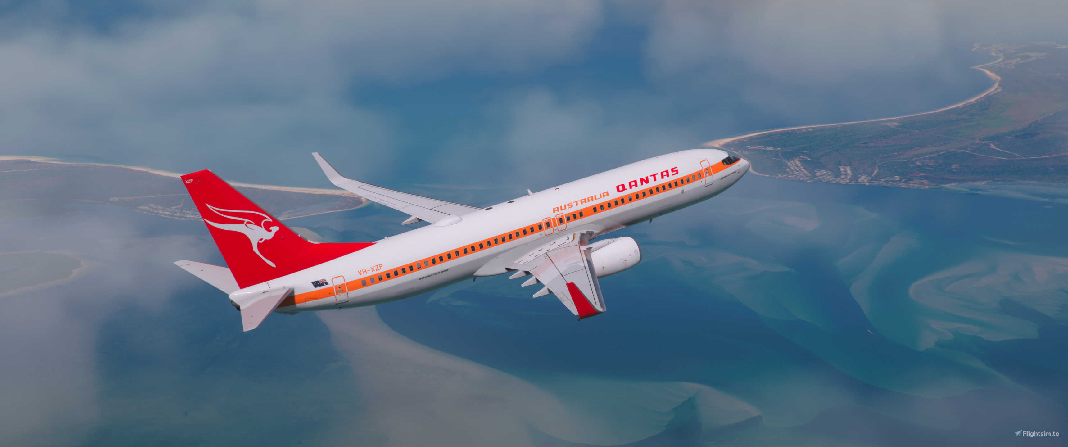 Qantas 737-838 VH-XZP Retro Roo for Microsoft Flight Simulator | MSFS
