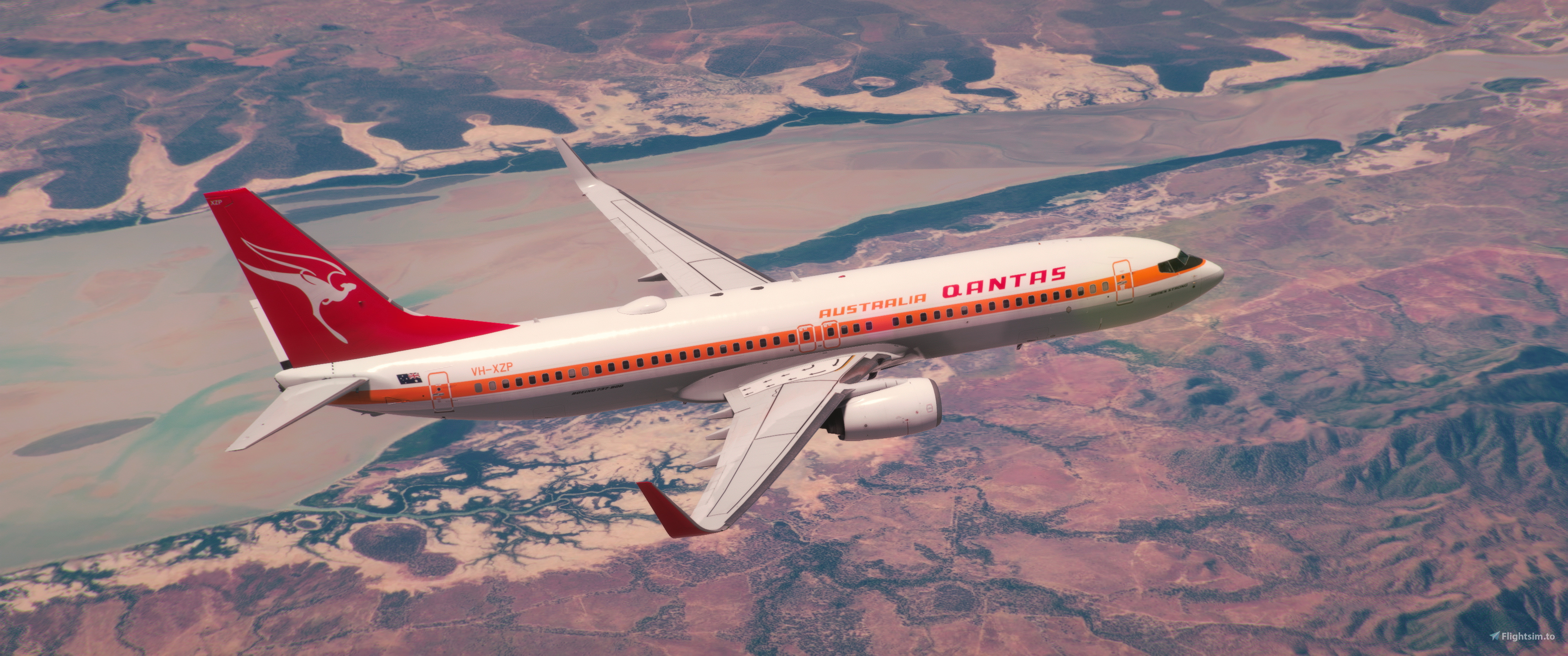 Qantas 737-838 VH-XZP Retro Roo for Microsoft Flight Simulator | MSFS